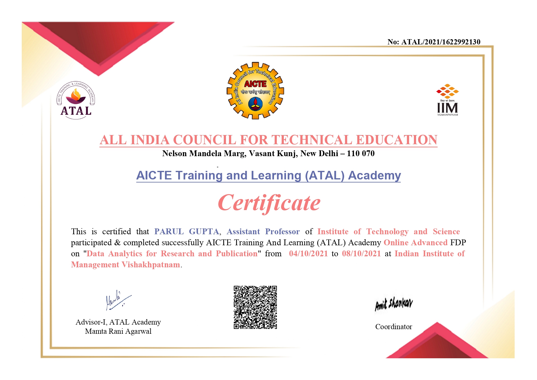 Online Faculty Development Programme on Data Analytics for Research and Publication | Its pg